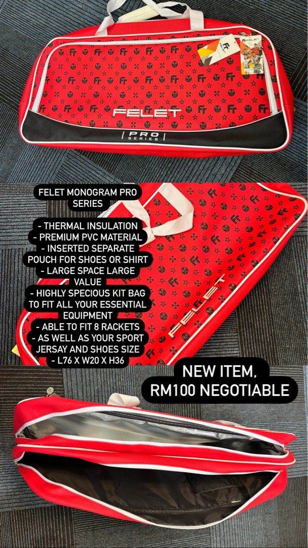 Felet Monogram Pro Badminton Bag, Sports Equipment, Sports & Games ...