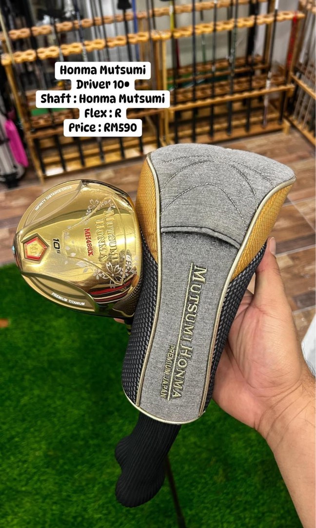 Golf Driver Honma Mutsumi Gold, Sports Equipment, Sports & Games, Golf on Carousell