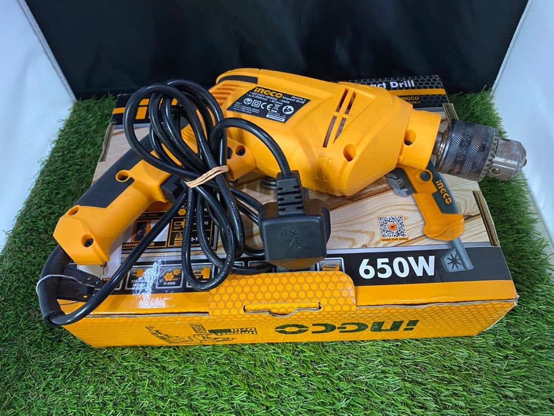 IMPACT DRILL INGCO -HAMMER 650w 220-240V, Furniture & Home Living, Home ...