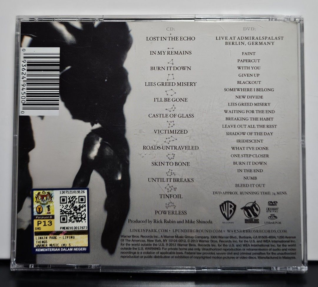 LINKIN PARK - LIVING THINGS+ (CD & DVD PACK), Hobbies & Toys, Music ...