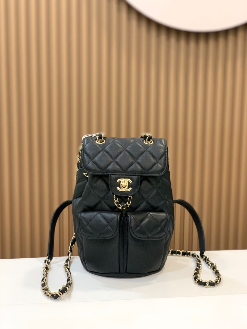 LNIB Chanel mini backpack two pocket black caviar ghw 2022. Complete ...