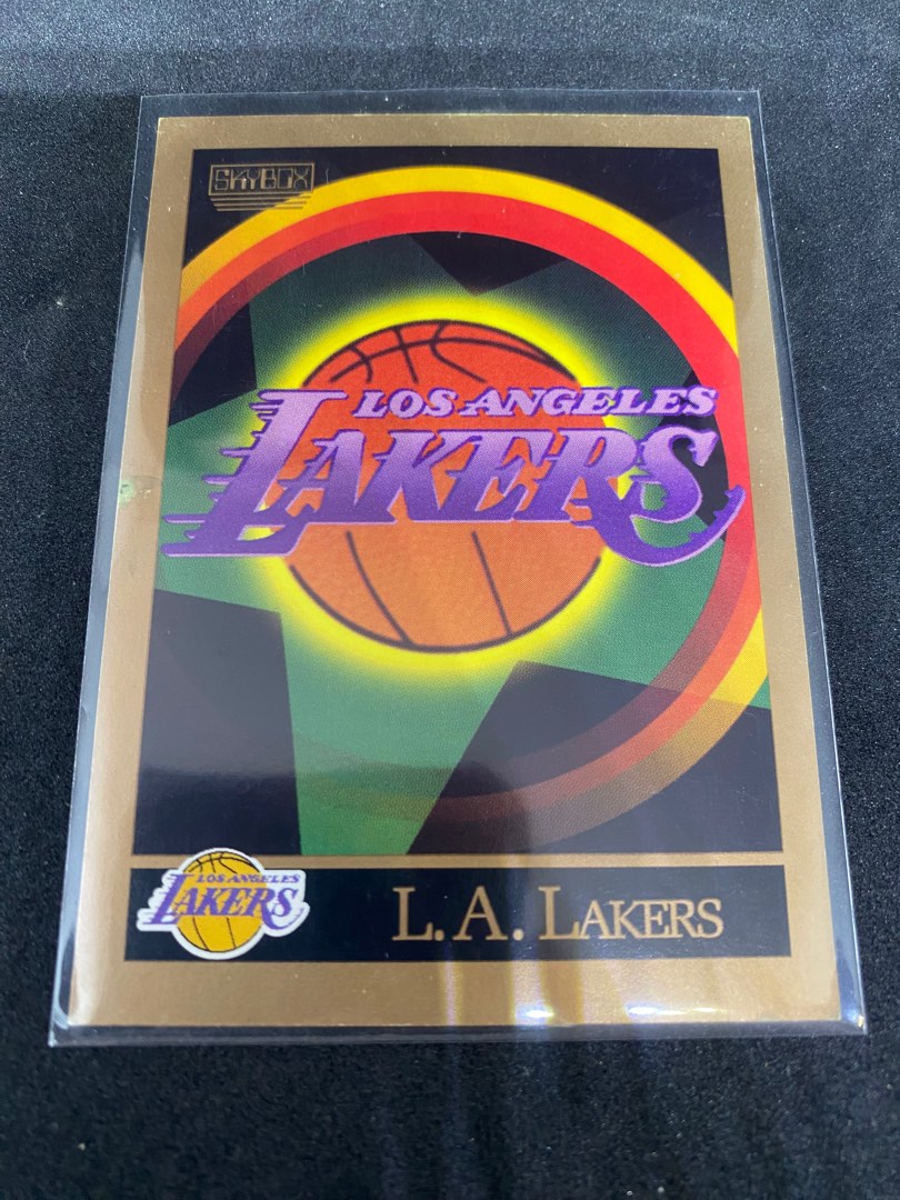 Los Angeles Lakers Skybox LA Lakers Checklist Lakers Logo 1990 NBA Card ...