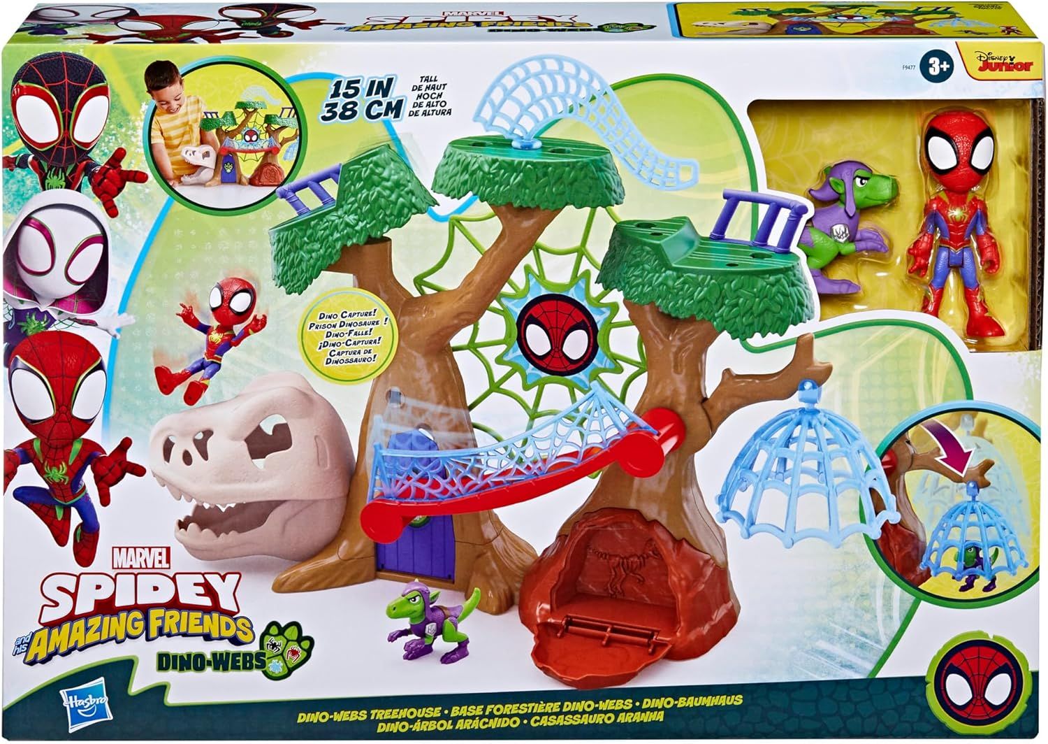 Marvel Spidey and His Amazing Friends Dino-Webs Treehouse Playset ...