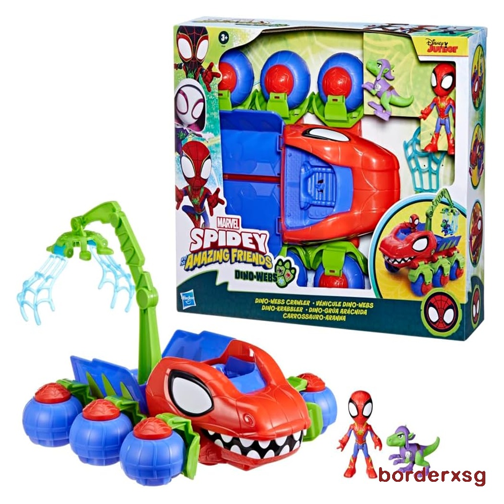 Marvel Spidey and His Amazing Friends Dino-Webs Crawler Toy Car Playset ...