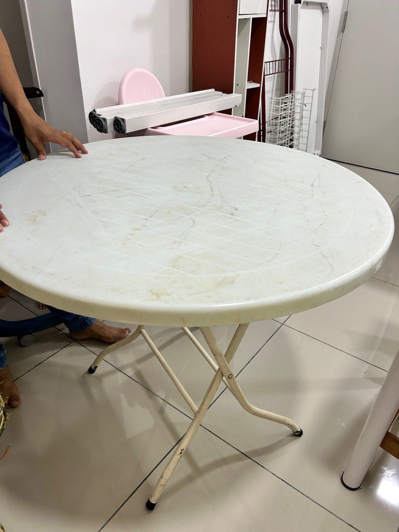 Meja lipat plastic niaga/dapur makan/tetamu, Furniture & Home Living ...