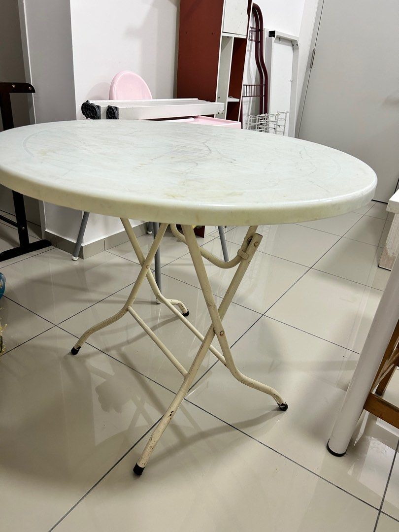 Meja lipat plastic niaga/dapur makan/tetamu, Furniture & Home Living ...