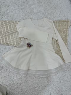 Rayfa kurung off white bride series, Women's Fashion, Muslimah Fashion ...