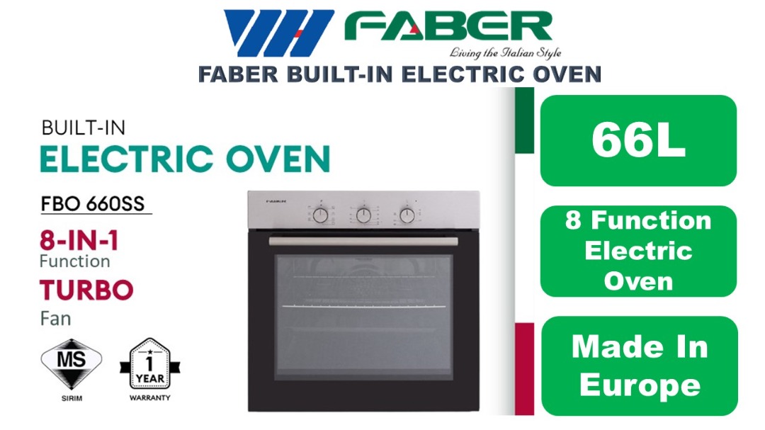 [NEW] Faber 66L Electric Built-In Oven [ MADE IN EUROPE ], TV & Home Appliances, Kitchen ...