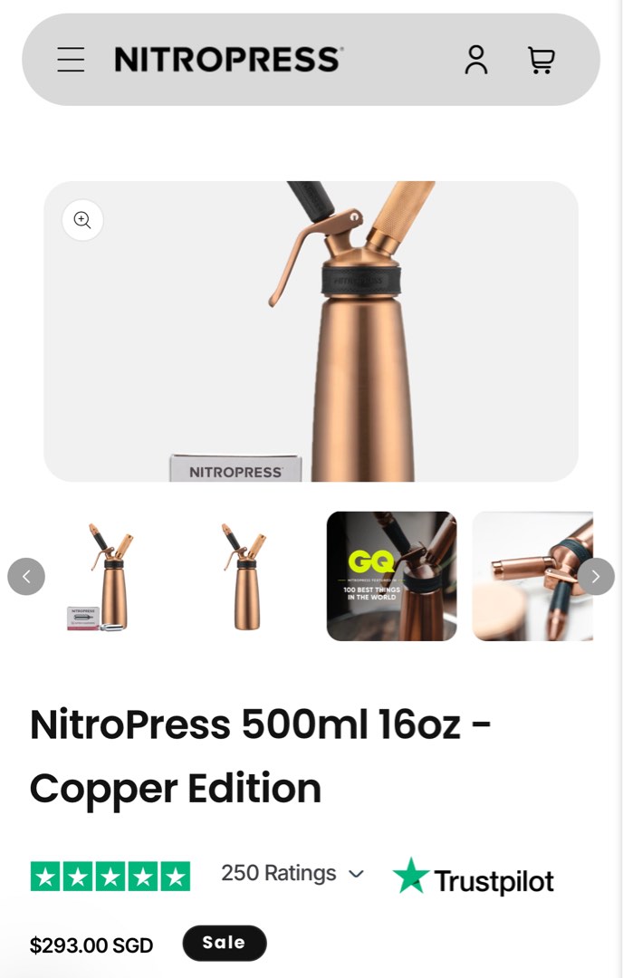 NitroPress 500ml 16oz - Coldbrew Nitro Coffee, TV & Home Appliances ...