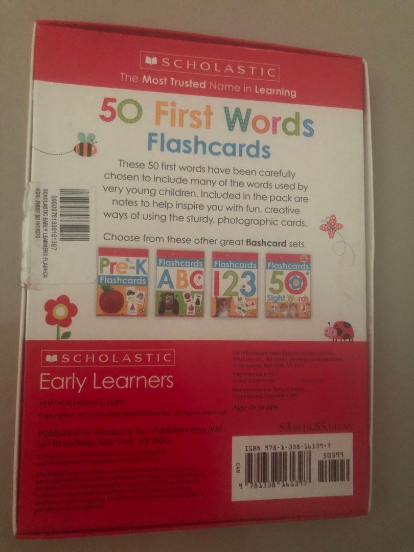 Scholastic 50 First words Flashcards, Babies & Kids, Infant Playtime on ...