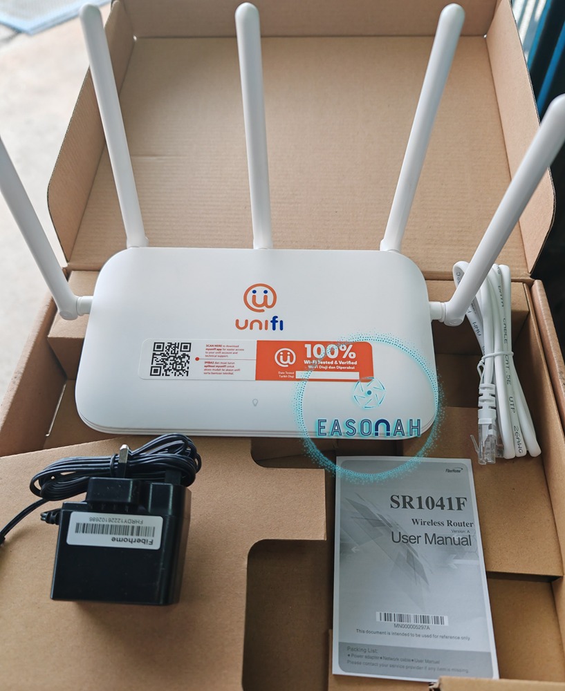 unifi Maxis FiberHome RG WIFI 6 AX3000 SR1041F, Computers & Tech, Parts & Accessories ...