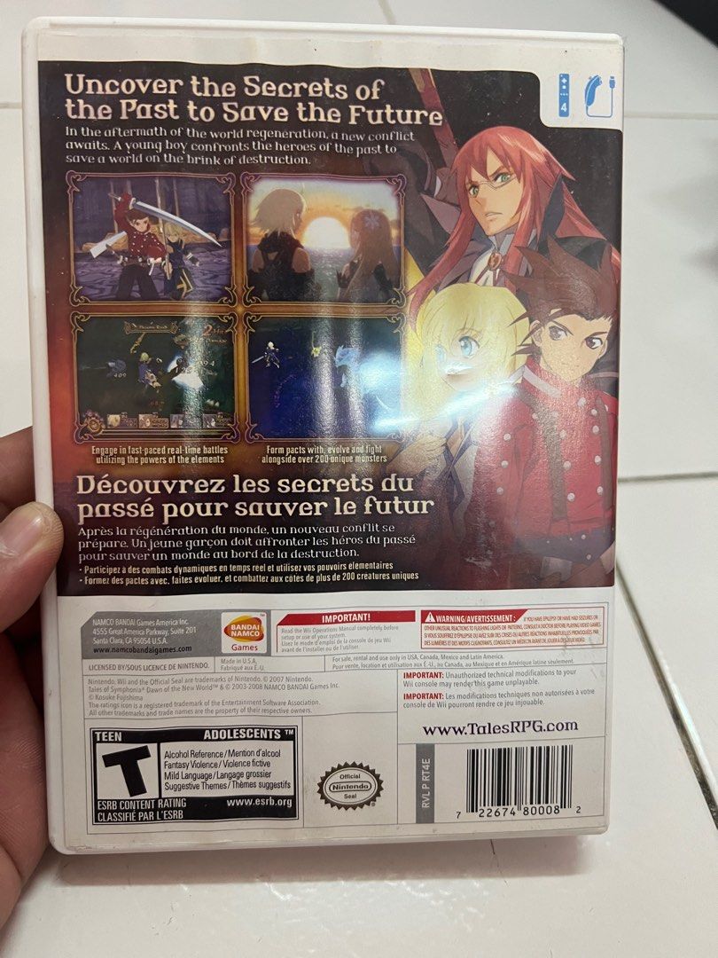 Wii Tales of Symphonia (US), Video Gaming, Video Games, Nintendo on ...