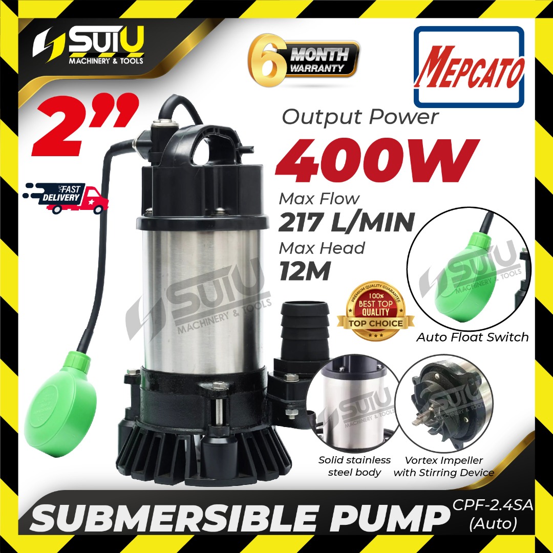 [With Auto Float Switch] MEPCATO CPF2.4SA 2" Submersible Pump 400W ...