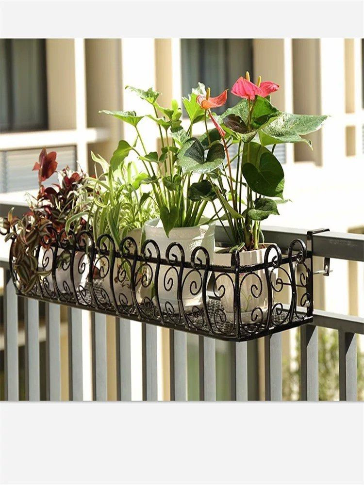 Wrought iron railing flower rack succulent plant rack windowsill wall ...