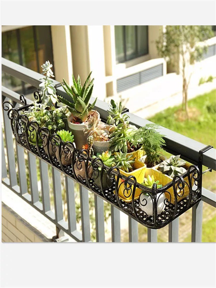 Wrought iron railing flower rack succulent plant rack windowsill wall ...
