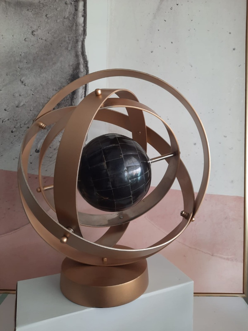Item 1 Large Armillary Sphere $28 and Item 2 $40 Silver Curio Artwork ...