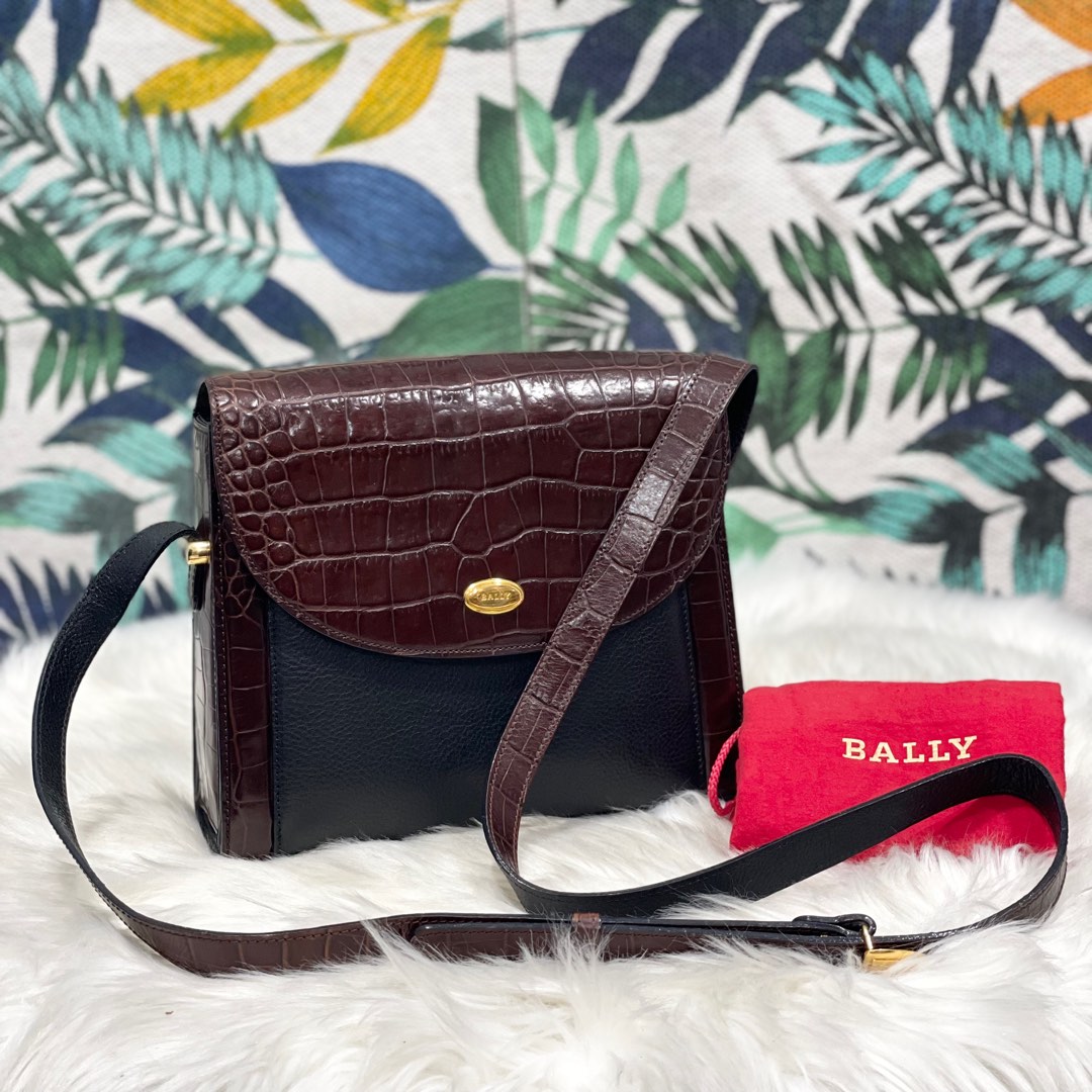Authentic Vtg. BALLY Croc Embossed Sling Bag, Luxury, Bags & Wallets on ...
