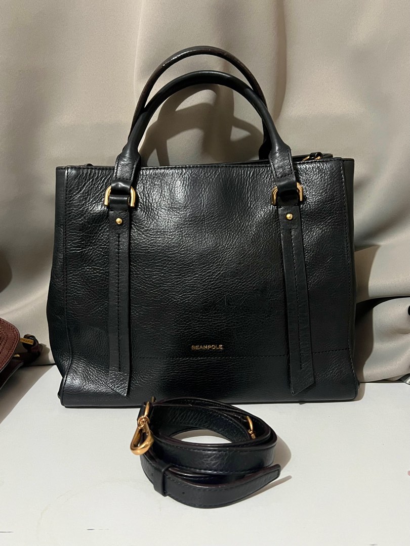 Beanpole 2-way genuine leather bag, Luxury, Bags & Wallets on Carousell