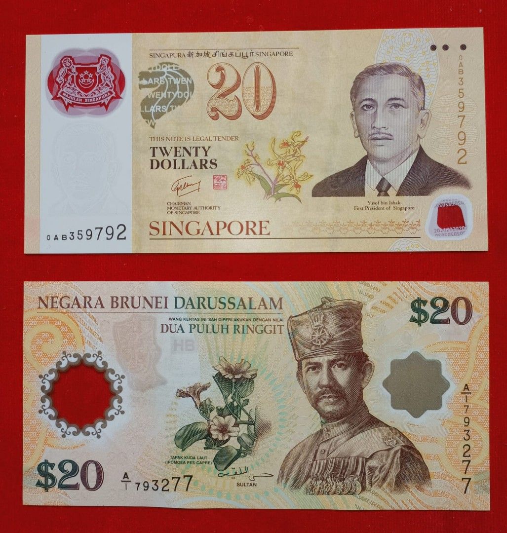 Brunei-Singapore $20 Polymer Note to Commemorate 40 Years of the ...