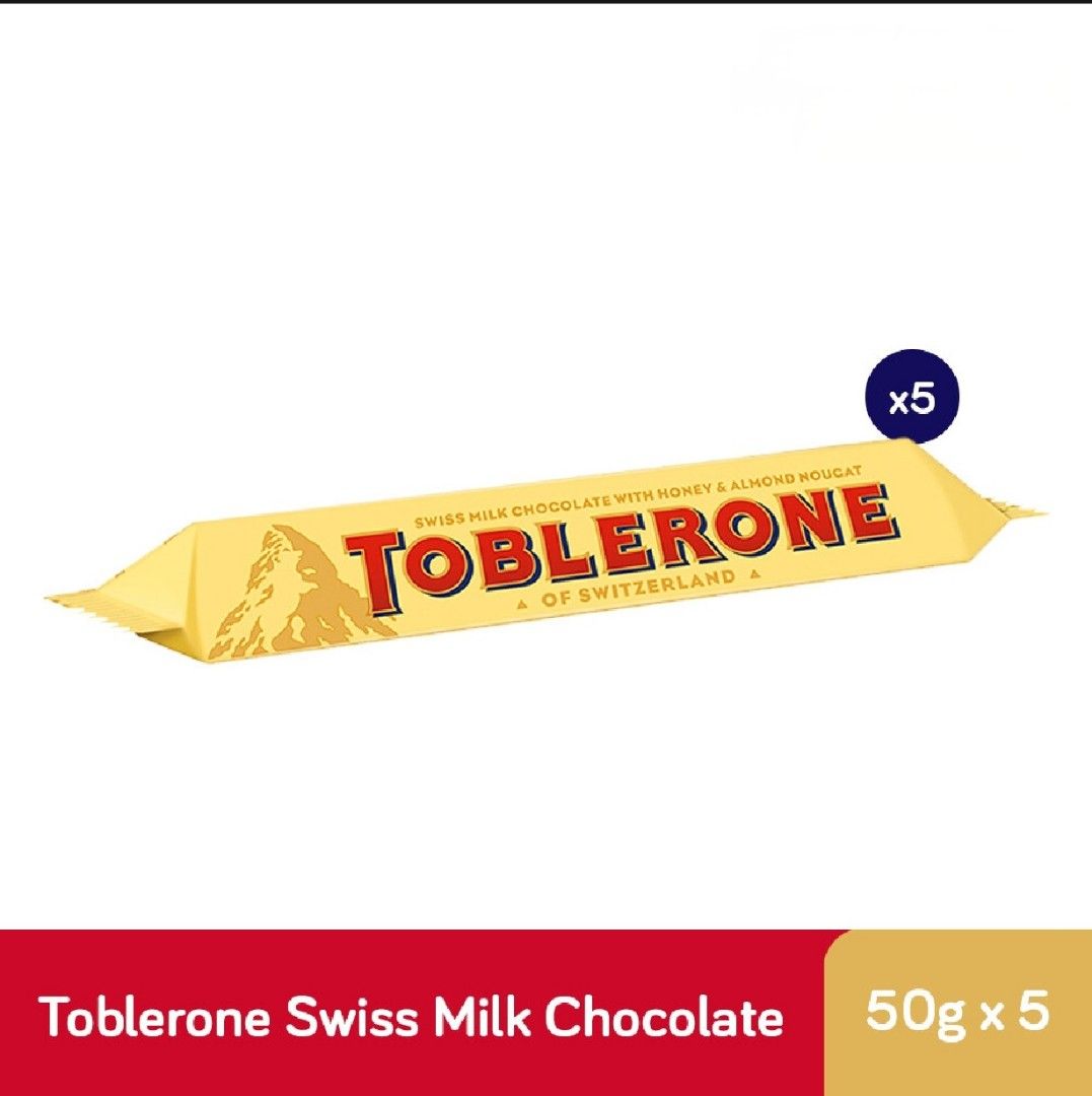 [Bundle of 5] Toblerone Swiss Milk Chocolate Small Bar [ 50g x 5], Food ...