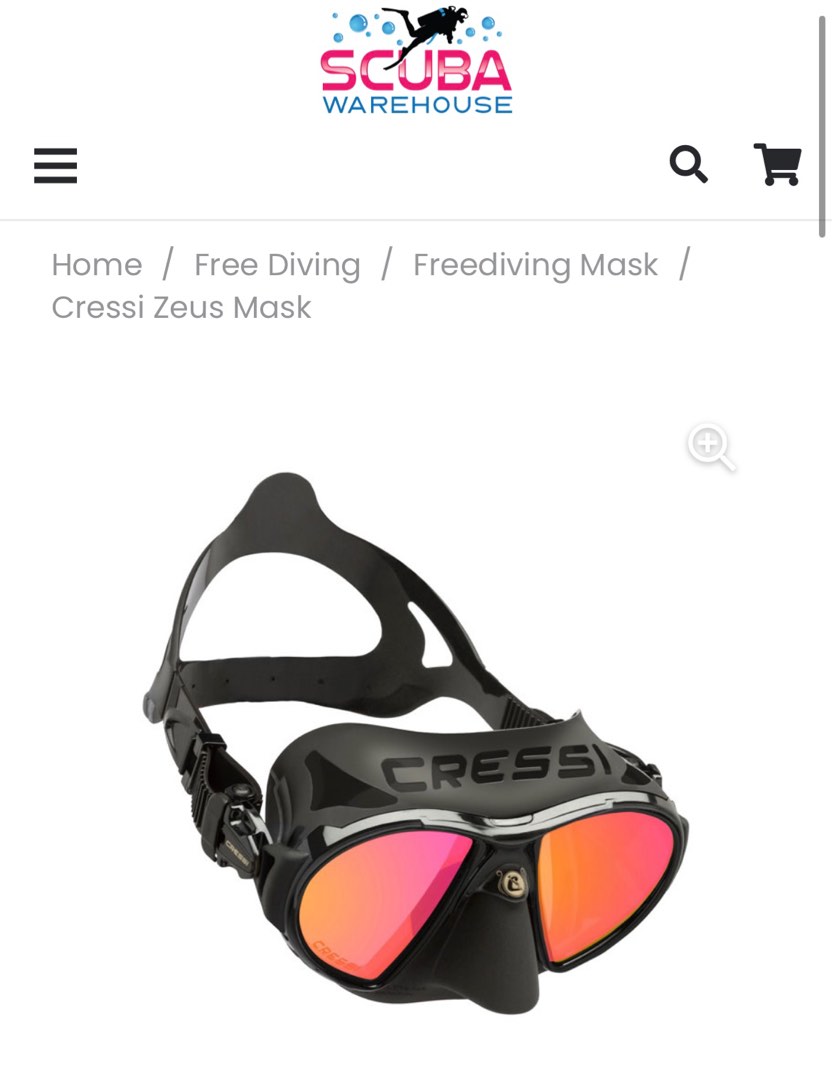 Cressi Zeus Mask with iridium lens perfect for freediving and scuba ...