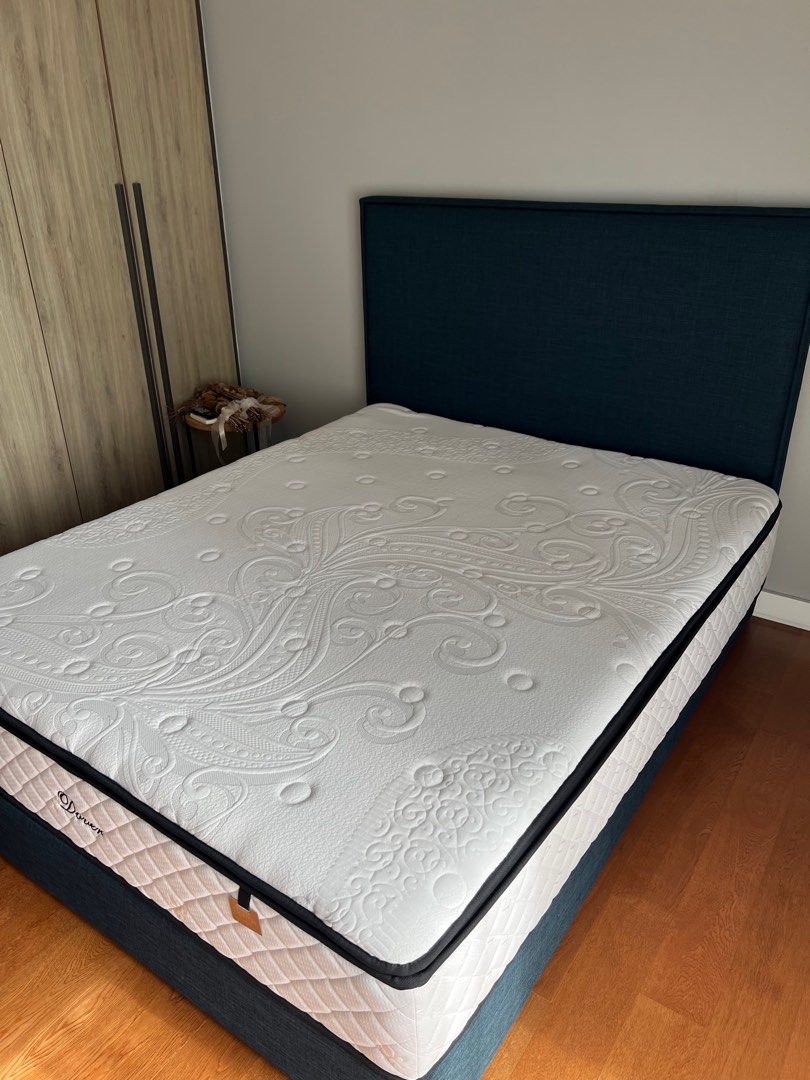 DORMA Dover Queen Size Mattress with Bed Frame, Furniture & Home Living ...