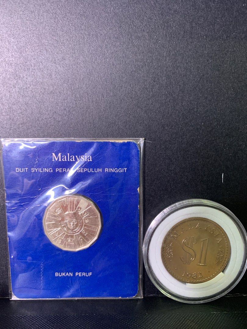 Duit Syiling Perak Sepuluh + Syiling Rm1 1982, Hobbies & Toys ...