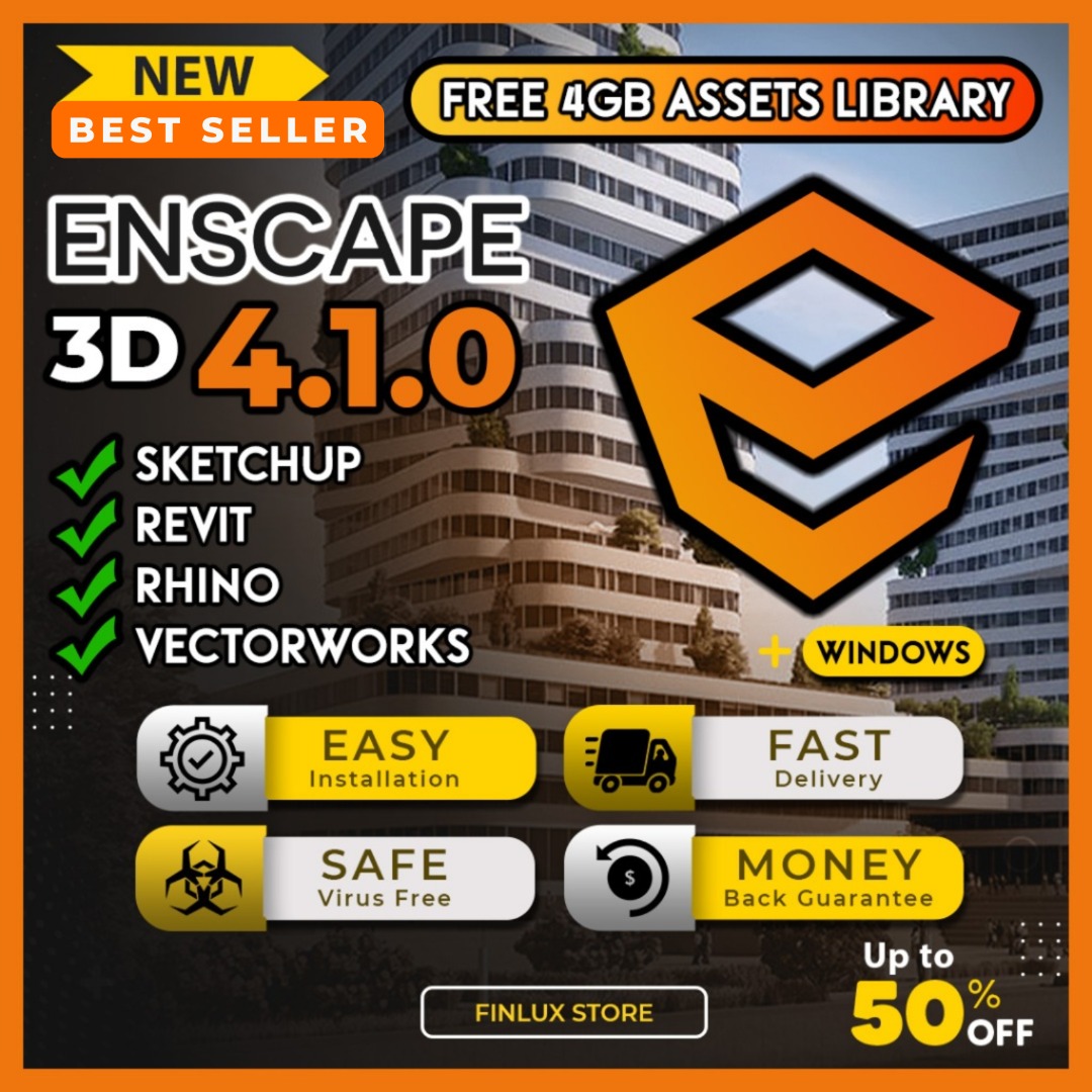 Enscape 3D v4.1.0 FREE 4GB Assets Library For SketchUp/Revit/Rhino ...
