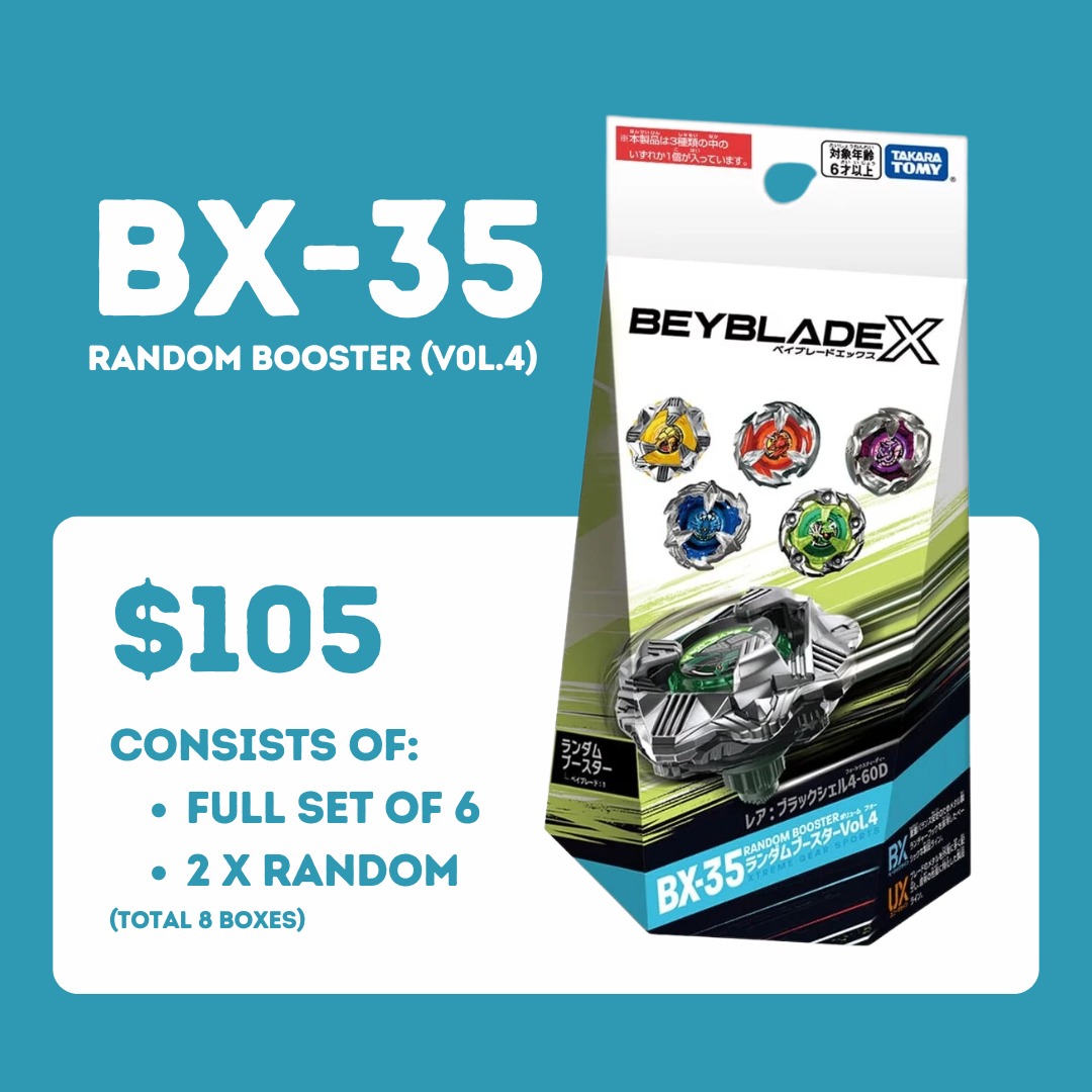 【FULL SET PROMO】BX35 Black Shell Random Booster Beyblade X, Hobbies ...