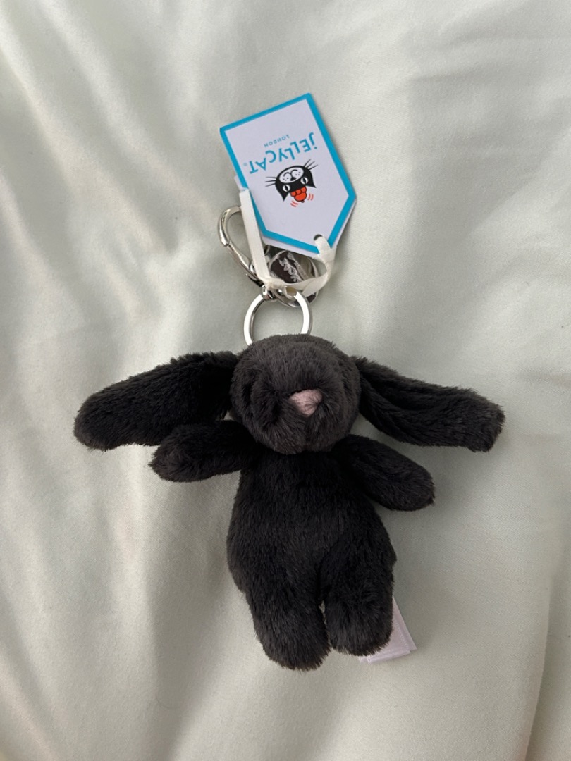 Jellycat Inky Bunny Bag Charm, Hobbies & Toys, Toys & Games on Carousell