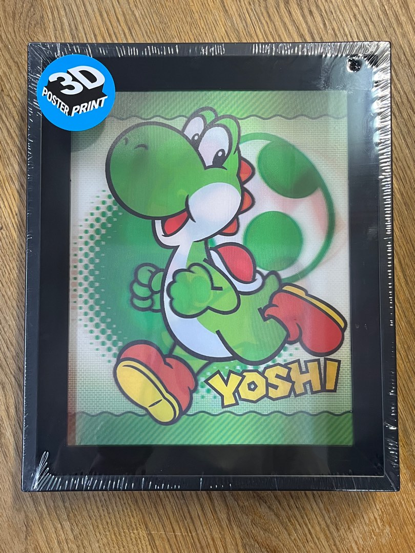 Nintendo Mario Yoshi 3D Print Poster Framed, 傢俬＆家居, 家居裝飾, 相架畫作 - Carousell