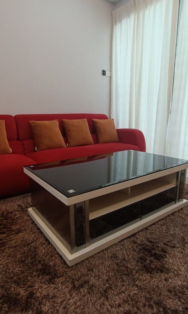 Natuzzi Italia Modern Coffee Table High Gloss Tempered Glass with ...