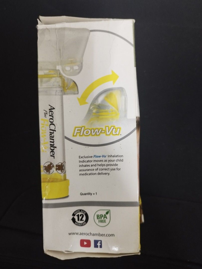 NEW AEROCHAMBER 1-5YEARS OLD (YELLOW), Health & Nutrition, Medical ...