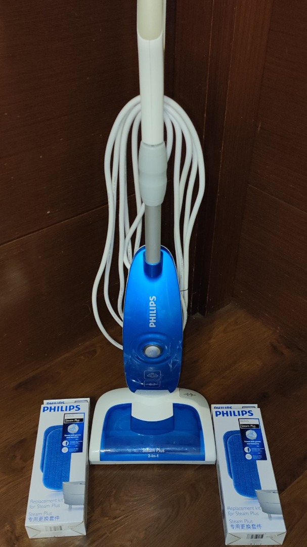 PHILIPS 飛利浦 蒸乾淨掃拖機 FC7020 附2組全新清潔墊與活性鈣濾網, 電視及其他電器 , 吸塵機及家居清潔用品在旋轉拍賣