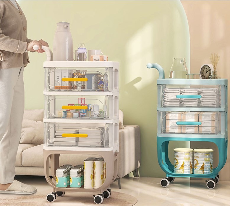 Portable Storage Trolley Nursery Storage Cart, Furniture & Home Living ...