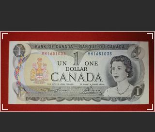 1973 Canada Queen Elizabeth II Ottawa $1 Dollar Note OS 0456532 Dollar ...