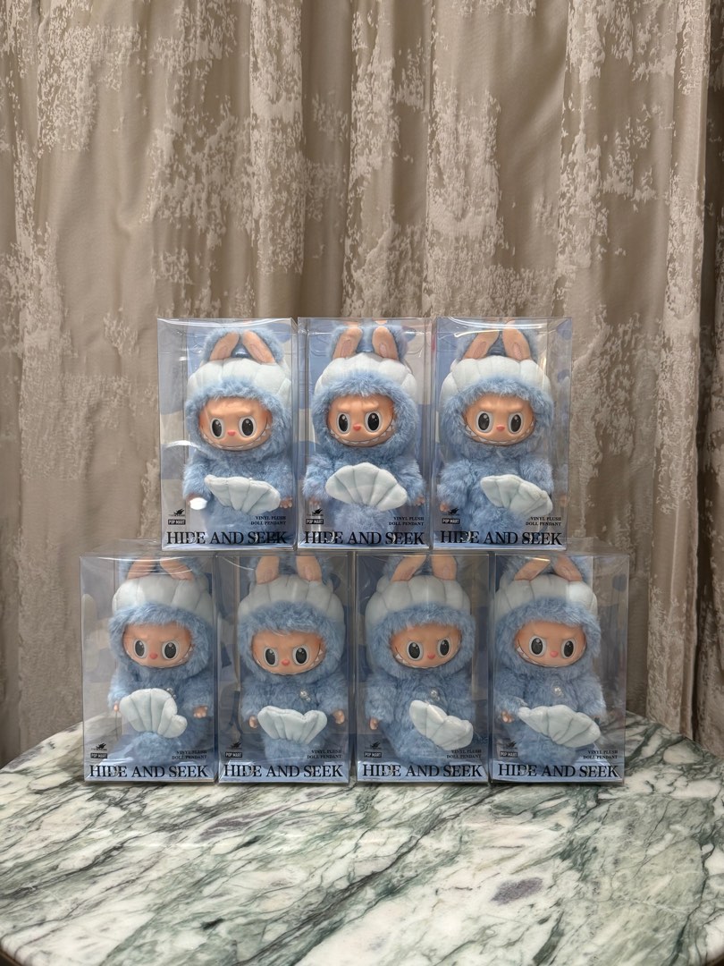 [READ] BN Popmart Labubu Vinyl Plush Doll Pendant: Hide & Seek Merlion ...