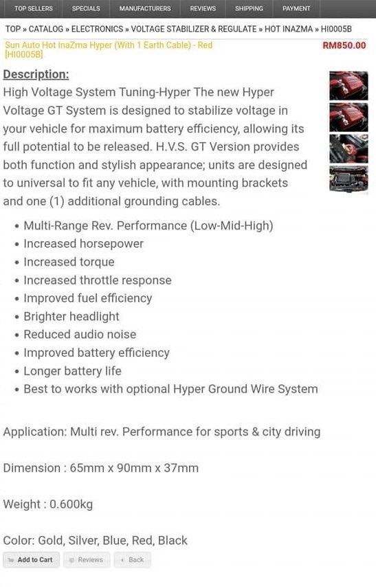 Sun Auto Hot Inazma Hyper, Auto Accessories on Carousell