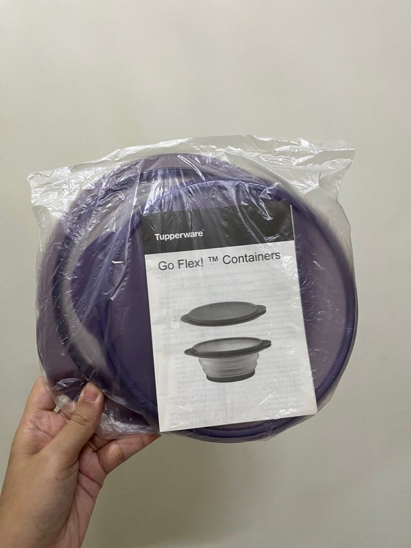 Tupperware Go Flex 950ml Foldable Collapsible Container camping storage ...
