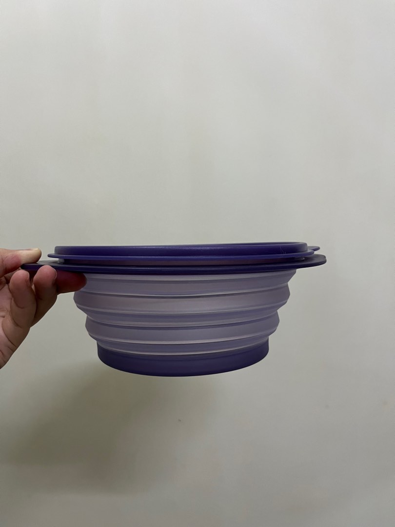 Tupperware Go Flex 950ml Foldable Collapsible Container camping storage ...