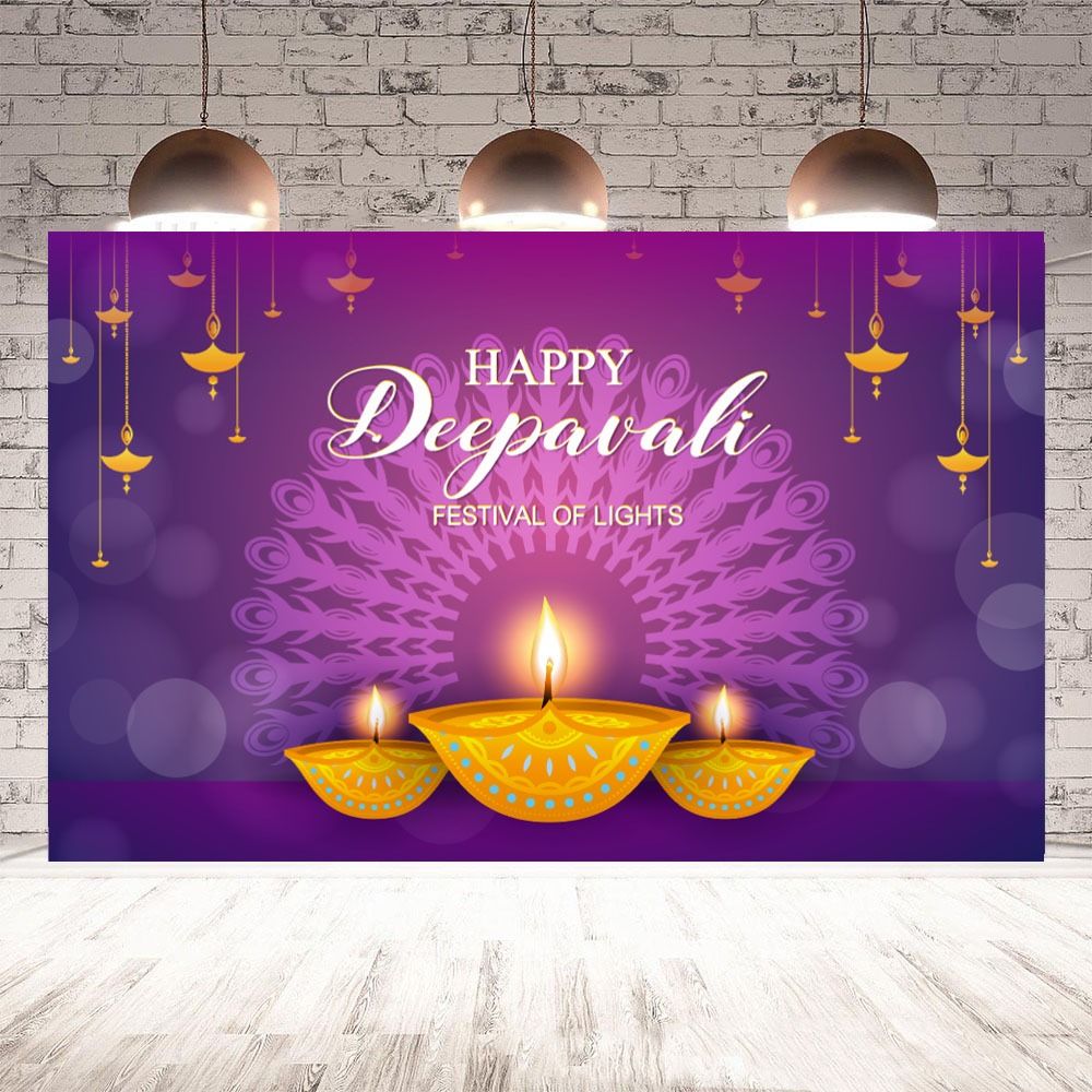 2024 Diwali Happy Deepavali Backdrop Banner Decor, Party Photography ...