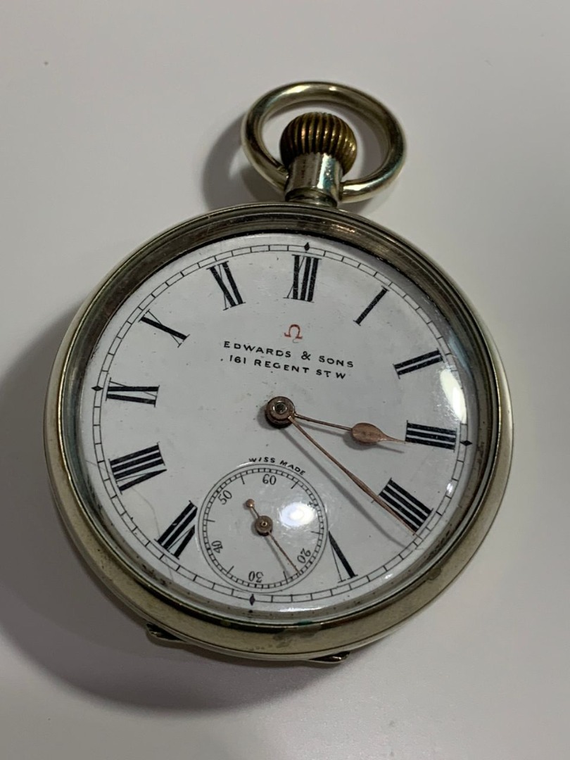 Antique Omega Edwards & Sons 47mm Silver Open Face Pocket Watch ...