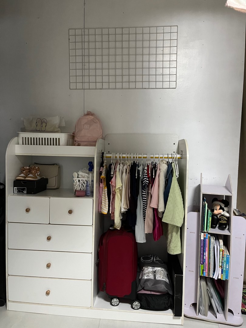 Baby Cabinet Closet and Baby Book Rotating Stand Set, Babies & Kids ...