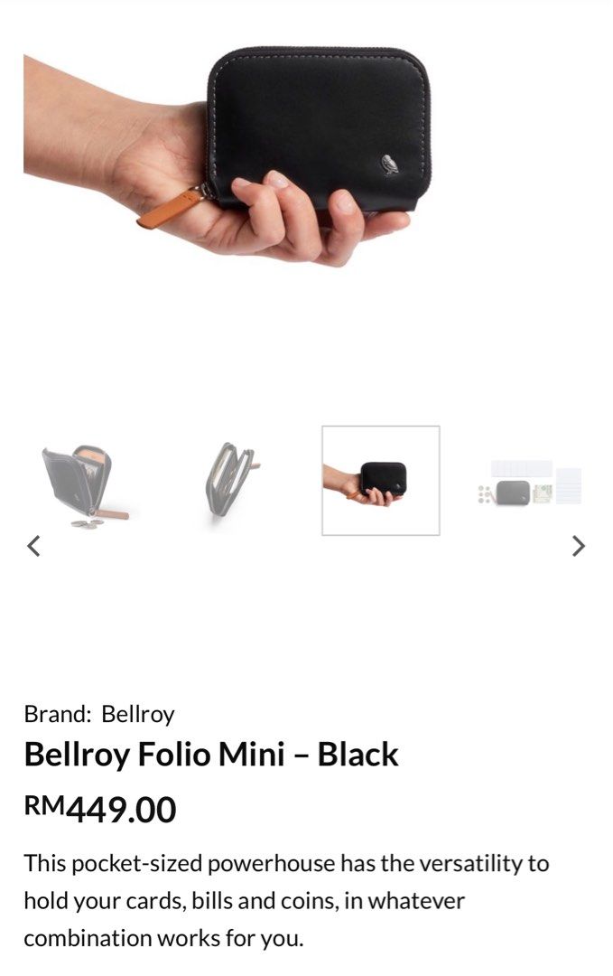 Bellroy Wallet Folio Mini Black, Men's Fashion, Watches & Accessories ...