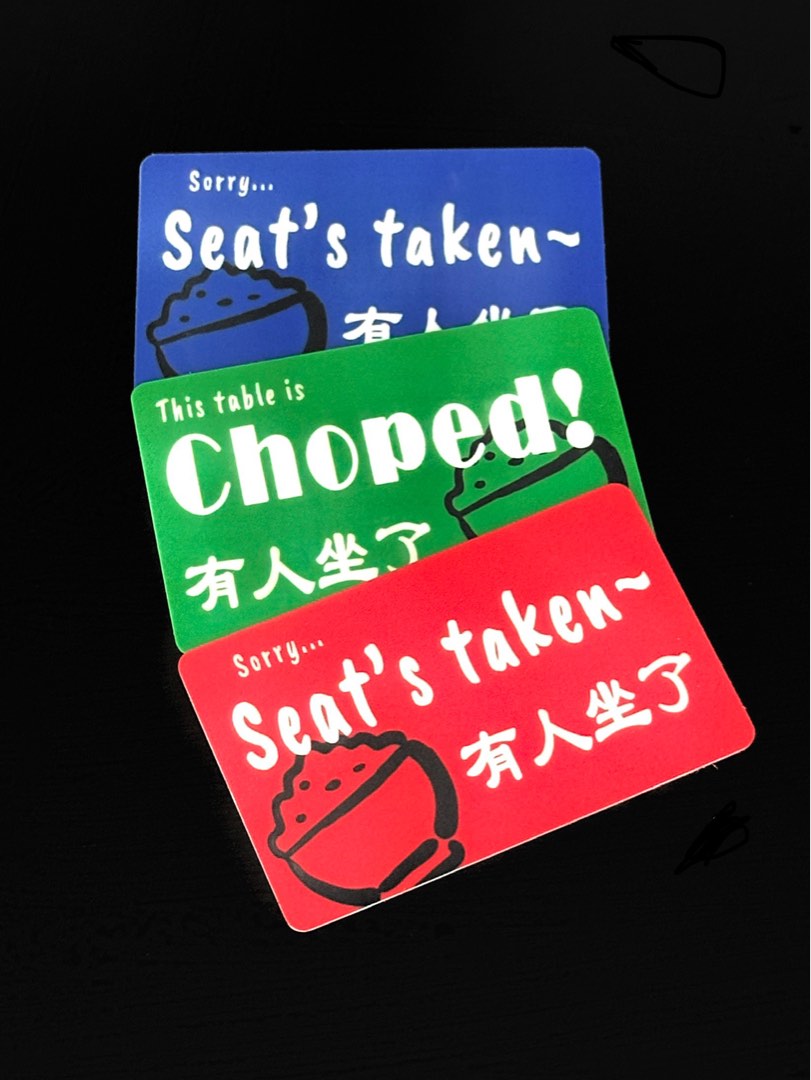Chope table cards - chope table, chope seats, Hobbies & Toys, Art ...