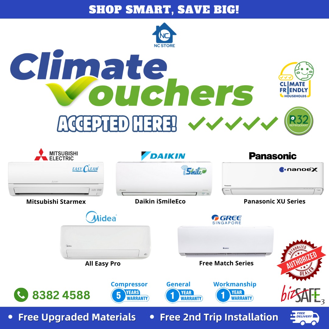 Climate Voucher Accepted - 5 Ticks Aircon Mitsubishi/ Daikin/ Panasonic ...