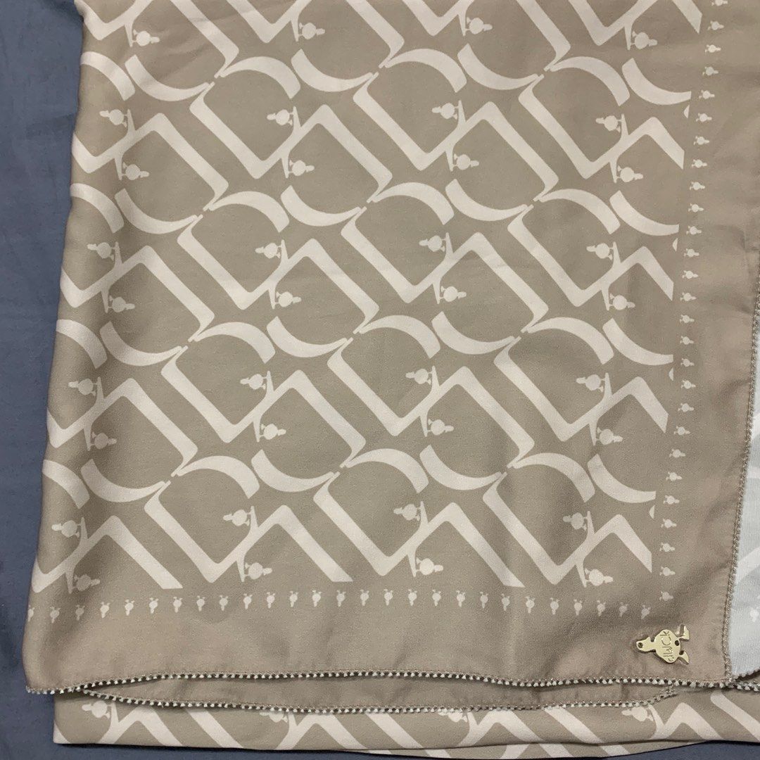 D Monogram Duck Square Scarf in Macadamia Tart, Women's Fashion ...