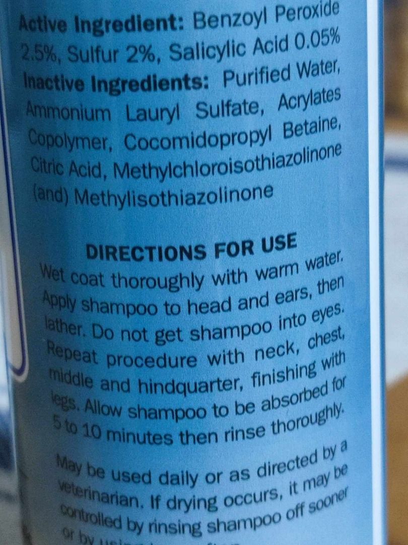 Davis Sulfur Benz Shampoo, 12 oz. With Sulfur Benzoyl Peroxide, Pet ...