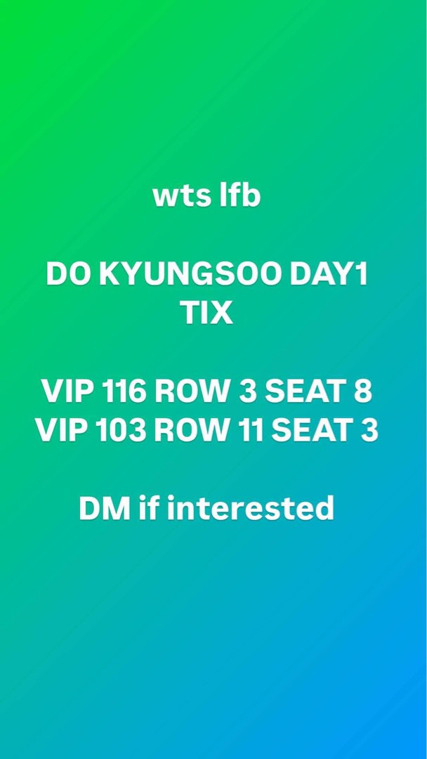 Doh Kyungsoo Bloom in Manila Day 1 VIP tickets, Tickets & Vouchers ...