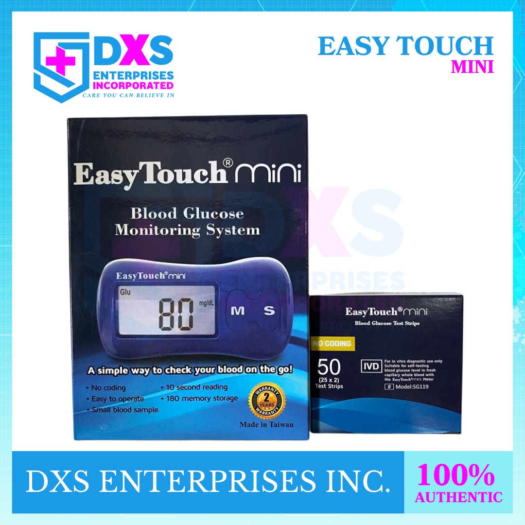 EASY TOUCH MINI BLOOD GLUCOSE MONITORING SYSTEM WITH 50'S STRIP, Health ...